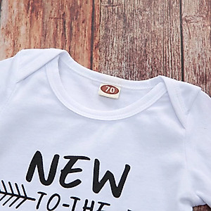 Tikoubabe Newborn Baby Boy Outfits Clothes Infant Cute Hipster Romper + Long Pants + Hat 3 Pcs New To The Crew Grey 0-3 Months 70cm