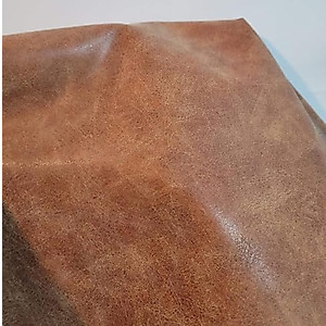 NAT Leathers | Blonde Light Tan Beige Distressed Crazy Horse Soft Faux Vegan Upholstery Leather PU (Peta Approved Vegan) | 1 Yard (36 x 54 inch) Cut by The Yard | Pleather 0.9 mm | Blonde 36"x 54"