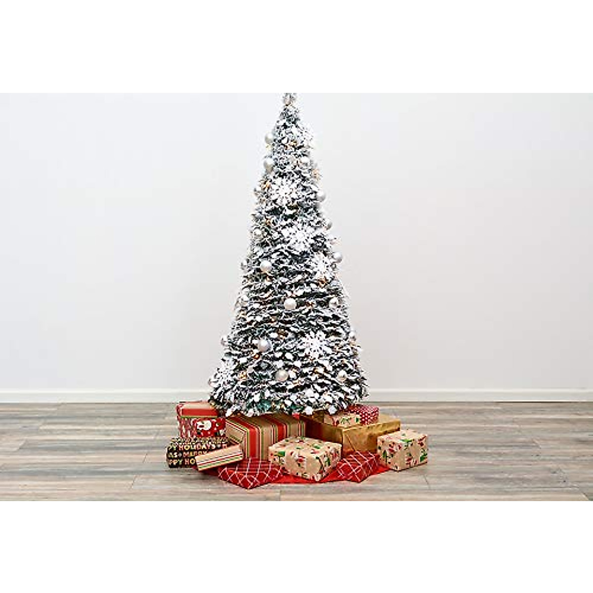 Sharper Image Pop-Up 6Ft. White Flocked Christmas Tree