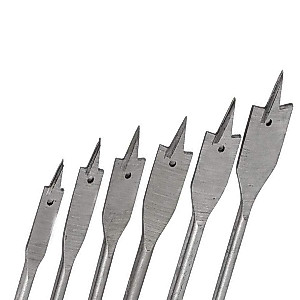 COMOK Spade Paddle Flat Wood Boring Drill Bit Set Titanium Coated Paddle Flat Woodworking Wood Tools Kit 10mm 12mm 16mm 18mm 20mm 25mm Drill Bit 6Pcs