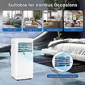 SIMOE 10000 BTU Portable Air Conditioners, Portable AC Unit with Cool, Dehumidifier & Fan Modes, Cools up to 350 Sq. Ft, Room Air Conditioners with Remote Control, 24 Hour Timer, Installation Kit