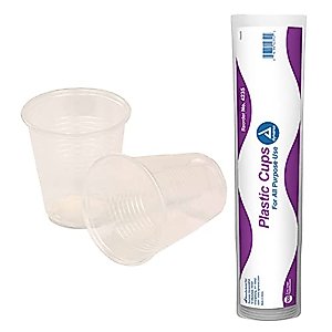 Dynarex Disposable Clear Drinking Cups - Single Use Plastic Cups for Office, Hospital, Clinic - with Rolled Rim, Ribbed Center - 3oz, Bulk Supplies Box of 100