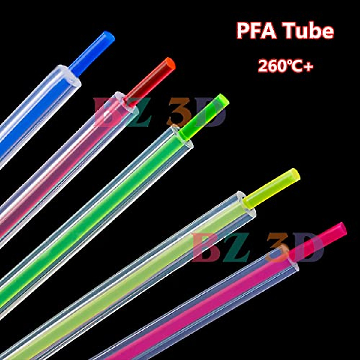 BZ 3D 3M PFA Teflon Bowden Tube 260 Celsius High Temperature Transparent PTFE tubing 2 X 4mm for 1.75mm Filament for Ender 3 CR-10 MK3 MK3S Mega 3D Printer ect.（PFA）