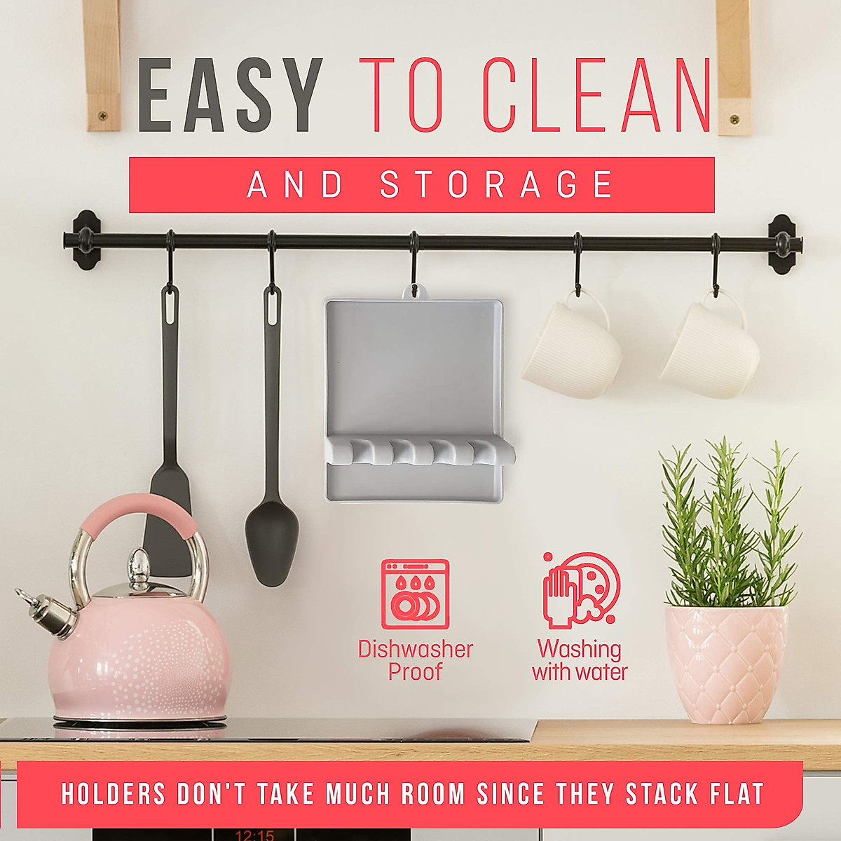 HOUSE OF MERLIN Utensil Rest Drip Pad | Heat Resistant, BPA Free Holder | Hold Spoons, Ladles, Tongs & More in Kitchen Counter or Stove Top | Multipurpose, High Quality, Durable & Easy Clean