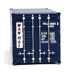 Walthers SceneMaster HO Scale Model of Wan Hai (Blue, White, red A Lettering) 20' Corrugated Container,949-8066