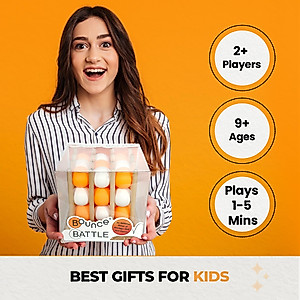 Bounce Battle Wood Edition Game Set - Multiplayer Fun Games for Kids & Adults - Addictive Bounce Ball Games w/Multiple Battle Styles - Family Games of Strategy/Chance - Gifts for Teenage Boys & Girls