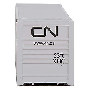 Walthers SceneMaster HO Scale Model of Canadian National (White, Black, Green) 53' Singamas Corrugated Side Container,949-8501
