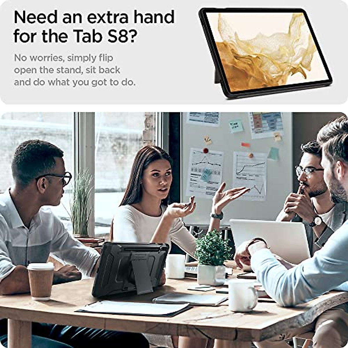 Spigen Tough Armor Pro Designed for Galaxy Tab S8 Case (2022) / Galaxy Tab S7 Case (2020) with S Pen Holder - Gunmetal