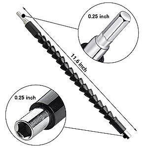 MAEXUS Flexible Drill Bit Extension, Explore Flexible Extensions for Drills, Flexible Shaft Extension Bits, Magnetic Hex Soft Shaft Flexible Screwdriver Kit for Father's Day Fine Finish (2 Pcs)
