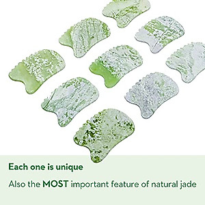 Kimkoo Jade Roller and Gua Sha Set,100% Real Natural Jade Stone,Facial Sculpting and Lymphatic Drainage,