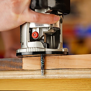 SpeTool Compression (up&Down) Spiral Flush Trim Router Bit Solid Carbide 1-1/8 Inch Cutting Length 1/4 Inchs Shank with Bottom Bearing Pattern Router Bit for Woodwoking