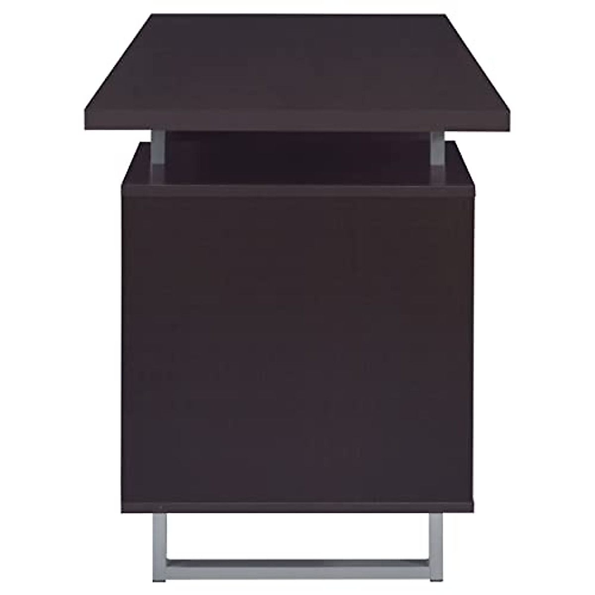 Coaster Furniture Lawtey Modern Contemporary 2 Drawer Home Office Writing Desk Storage File Cabinet Silver Metal Frame Cappuccino Brown 801521