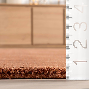 Rugs USA x Arvin Olano Arrel Speckled Wool-Blend Area Rug - 4x6 Area Rug Modern Brick for Living Room Bedroom Dining Room