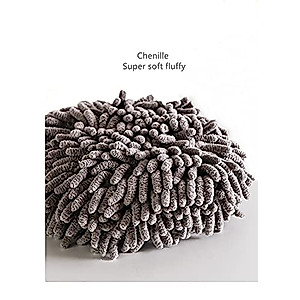 yaocoral 2 Pack Chenille Hand Towels,Kitchen Bathroom Hand Towels with Hanging Loops,Quick Dry Hand Bath Towel Hanging Absorbent Microfiber Hand Towels