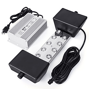 CEED4U Ultrasonic Fogger, 10 Head Ultrasonic Mist Maker, 7000ml/H 350W Mist Maker Fogger with Buoy IP67 Waterproof Power Supply, Perfect for Pond Garden Lawn Rockery Greenhouse Halloween Decoration