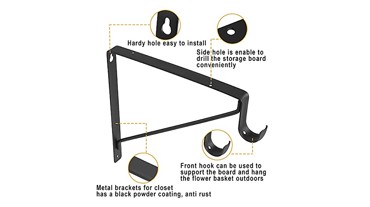 Heavy Duty Closet Shelf Brackets – 4 Pack, 11 Inch