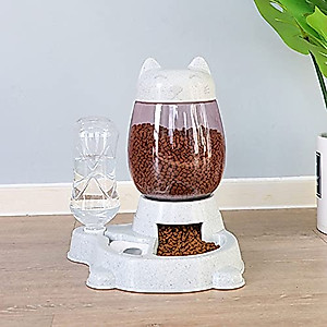 FUUIE Bowls for Food and Water Automatic Cat Drinking Water Dispenser Kitten Dog Food Bowl Waterer Non Wet Mouth Antioverturning Pet Feeding Container (Color : Blue)