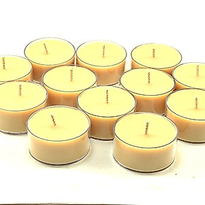 Very Vanilla Scented - Soy Tealight Candles, 12 Pack - Beige Tealight Candles - Highly Scented - Made with Soy Wax - Handmade in The USA - Candeo Candle - Food Scents
