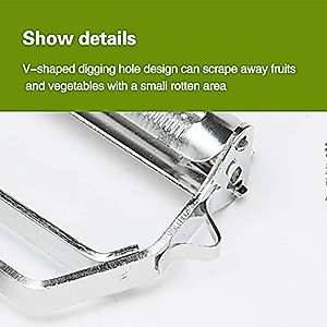 KYJD Stainless Steel Double-Head Double-Sided Multi-Function Shredder, Plane, Potato, Cucumber, Onion, Vegetable and Fruit Peeling Knife, one Pack