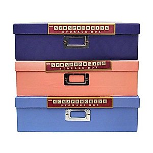 Pioneer Photo Album Scrapbooking Storage Box with Solid Color Exterior, 13.25"W x 14.75"L x 4"H (Bright Green)