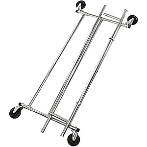 BlacOh Collapsible Expandable Rolling Garment Rack, Chrome