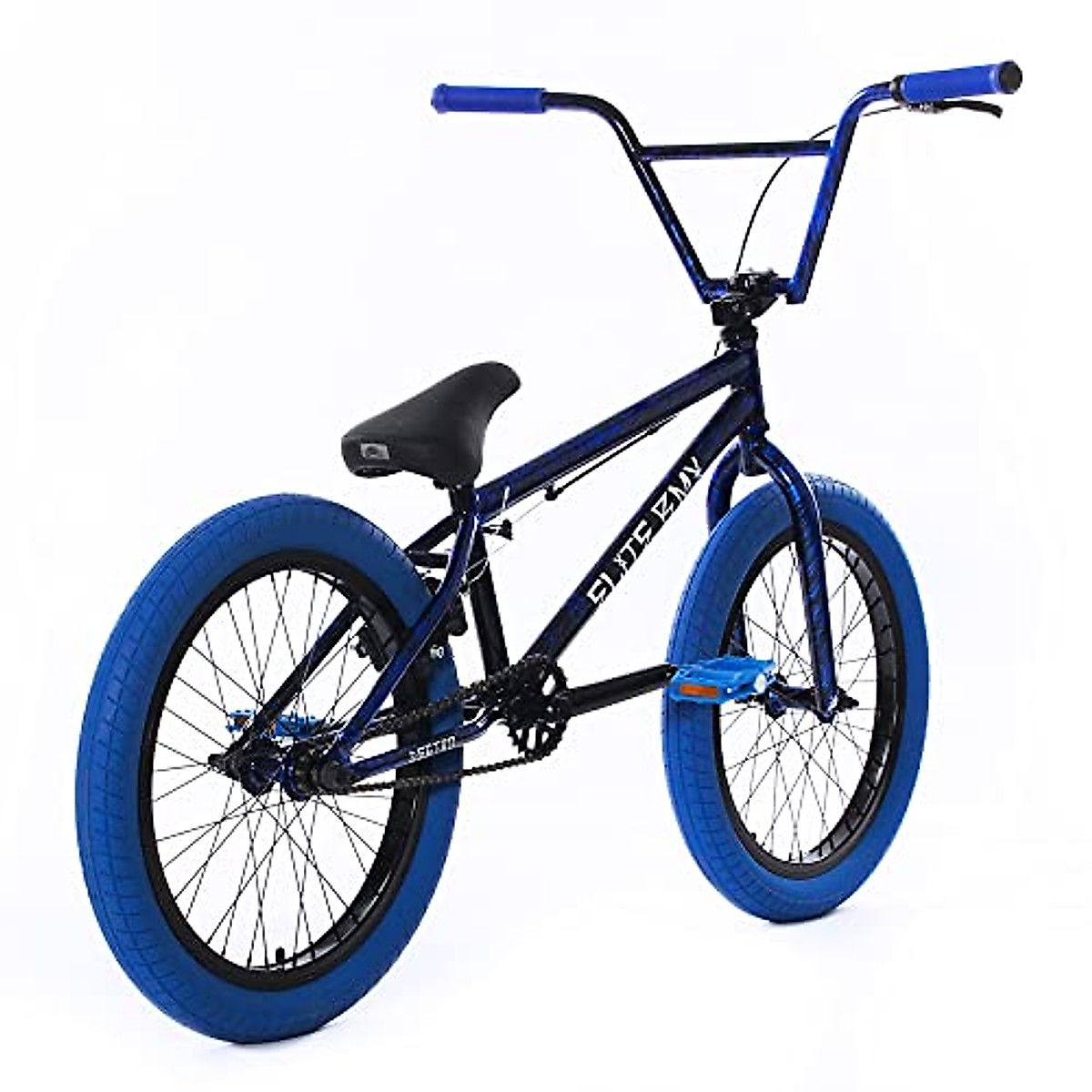 Elite BMX 18", 20" & 26" Model Freestyle Bike - 3 Piece Crank (20", Blue Demon)