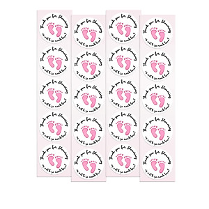 Baby Shower Stickers | 50 Pack | Pink 1.5" Inch Round - Thank You For Showering Us With So Much Love - Perfect For Shower Favors, Thank You Cards, Announcements Baby Girl Pink