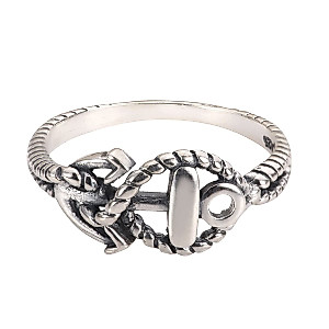 CloseoutWarehouse Sterling Silver Anchor of Hope Ring Size 9