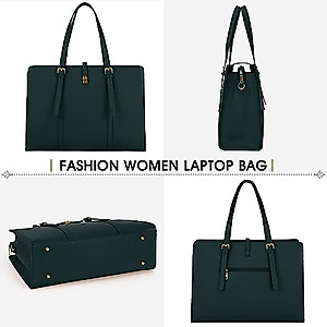 IGOLUMON Laptop Bag for Women 15.6 Inch Leather Laptop Tote Bag Waterproof Womens Work Shoulder Bag Professional Computer Briefcase Business Office Bag Large Capacity Fashion Handbag