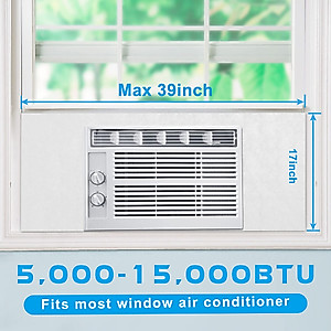 Air Jade Window Air Conditioner Side Panels, Full Surround Insulated Foam Cover for Indoor Window AC Unit, Window AC Seal Kit for Summer and Winter, White