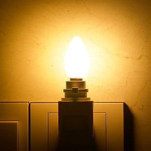 Sphoon C7 Candelabra Led Light Bulbs, Small Night Light Bulb, 0.6 Watt Equivalent 7W Incandescent, E12 120V Lamp, Warm White 2700K Nightlight Replacement Bulb for Window Candle & Chandeliers, 5 Pack