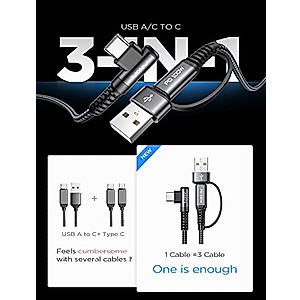 AINOPE 100W USB C to USB C Cable 2-Pack 6.6ft Type C Charger Fast Charging Cable USBC to USBC Cable Right Angle PD4.0 QC5.0 fit for MacBook Pro/Air iPad Pro/Air Samsung Galaxy