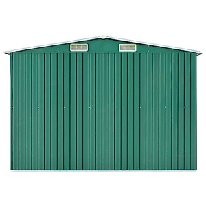 Outdoor Storage Shed, Garden Shed, Sun Protection and Waterproof Tool Storage Shed for Yard, Lawn, Backyard Garden Shed Green 101.2"x389.8"x71.3" Galvanized Steel