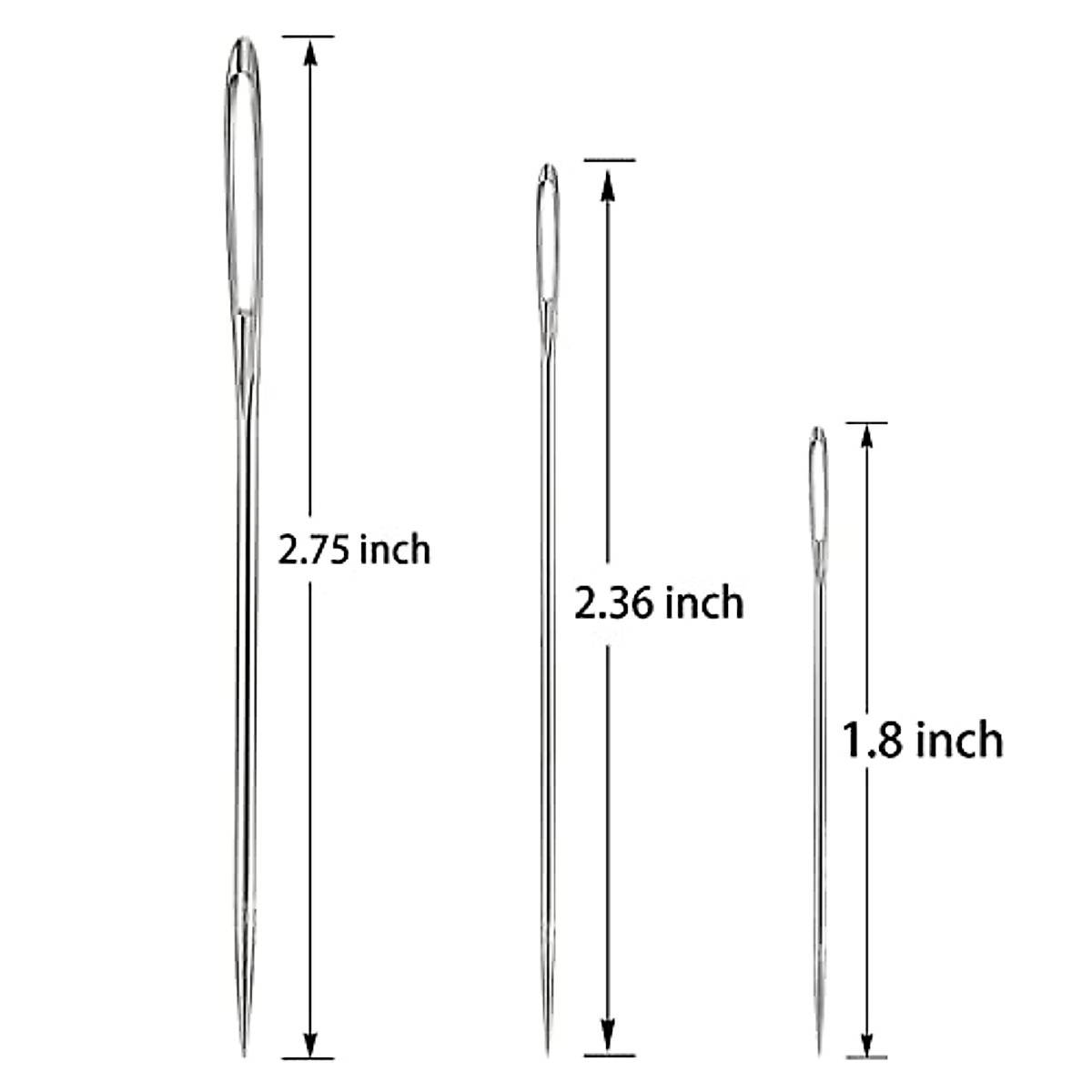 Hekisn Large Eye Sewing Needles, Sewing Needles, Stainless Steel Embroidery Thread Needle, Handmade Yarn Knitting Needles Leather Needle (15 Pieces)