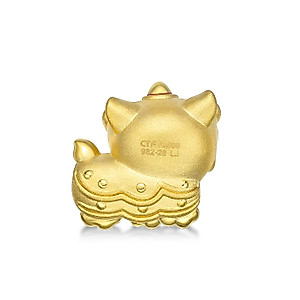 CHOW TAI FOOK 24K Gold Happy Lion Dance Charm