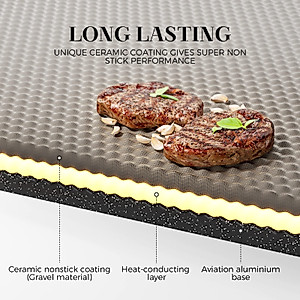 ROCKURWOK Non Stick Frying Pans Ceramic Pan, 3-Piece Set Cooking Pan with Stainless Steel Handle, 8" &10" and 12" Pan - Free of PFAS, PTFE, PFOA, Dishwasher Safe, Oven Safe