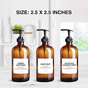 Cesun 156 Minimalist Laundry Labels for Jars - Waterproof Cleaning Supplies Labels for Containers - Laundry Detergent Labels - White Laundry Stickers Include Reference Sheet for Quick Indexing