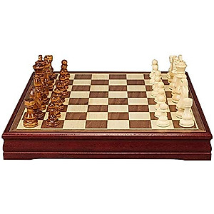 Chess Portable Set Board Set Game Solid Wood Board High-Grade Wooden Set, Adult and Children's Gifts and Board Games Development of Intellectual Entertainment Family Gatherings LQHZW