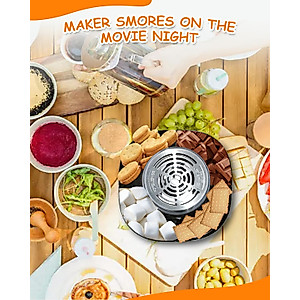 Smores Maker Tabletop Indoor Kit Smores Kit Flameless Electric S'mores Maker Marshmallow Roaster, Movie Night Supplies Housewarming Christmas Gifts 120V