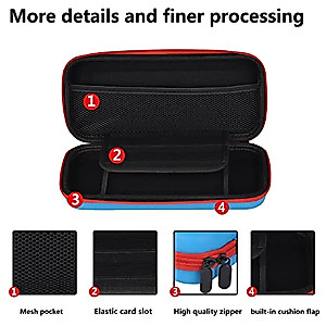 Carrying Case Compatible with Nintendo Switch - Sturdy Hard Shell Switch Carrying Bag for Switch OLED Console & Accessories with Strap and 10 Game Cards Slot(Red)