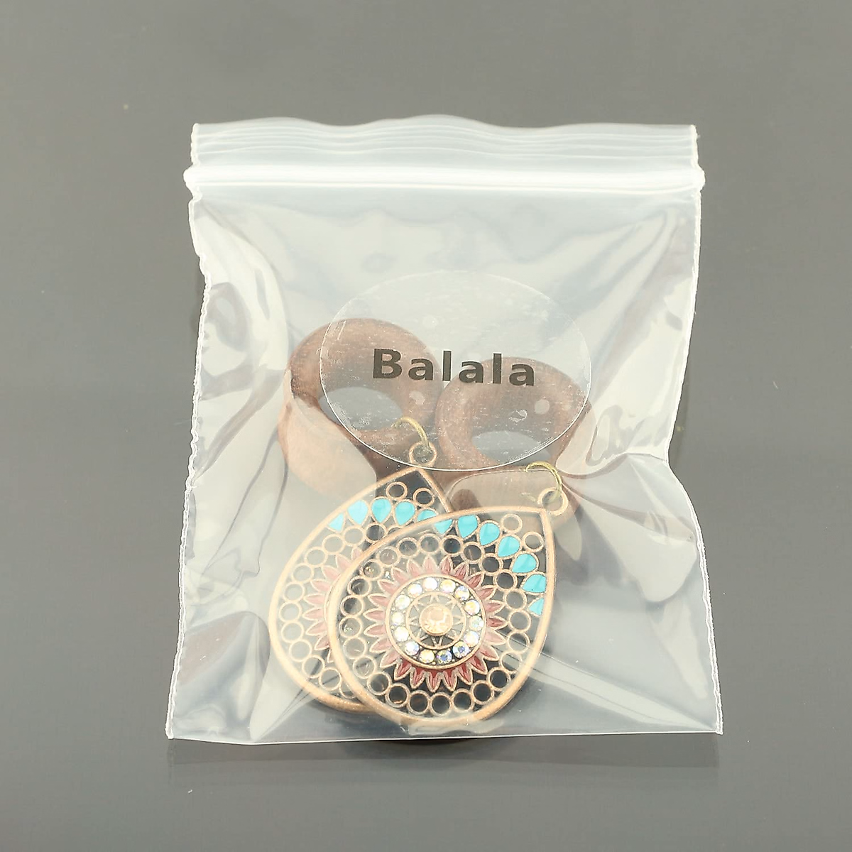 Balala 0G 8mm Bohemian Teardrop Wood Dangle Ear Gauges Piercing Flesh Tunnels Plugs Statement Earrings, Brown, BA161-8