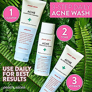 Peach Slices | Acne Exfoliating Toner | 2% Salicylic Acid | AHA+BHA Exfoliation | Facial Cleanser | Calms & Soothes | Prevents Breakouts | Alcohol & Sulfate Free | Skin Care for Women & Men | 4 Oz