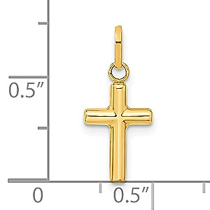 Avariah 14k Yellow Gold Hollow Cross Pendant - Made In Italy