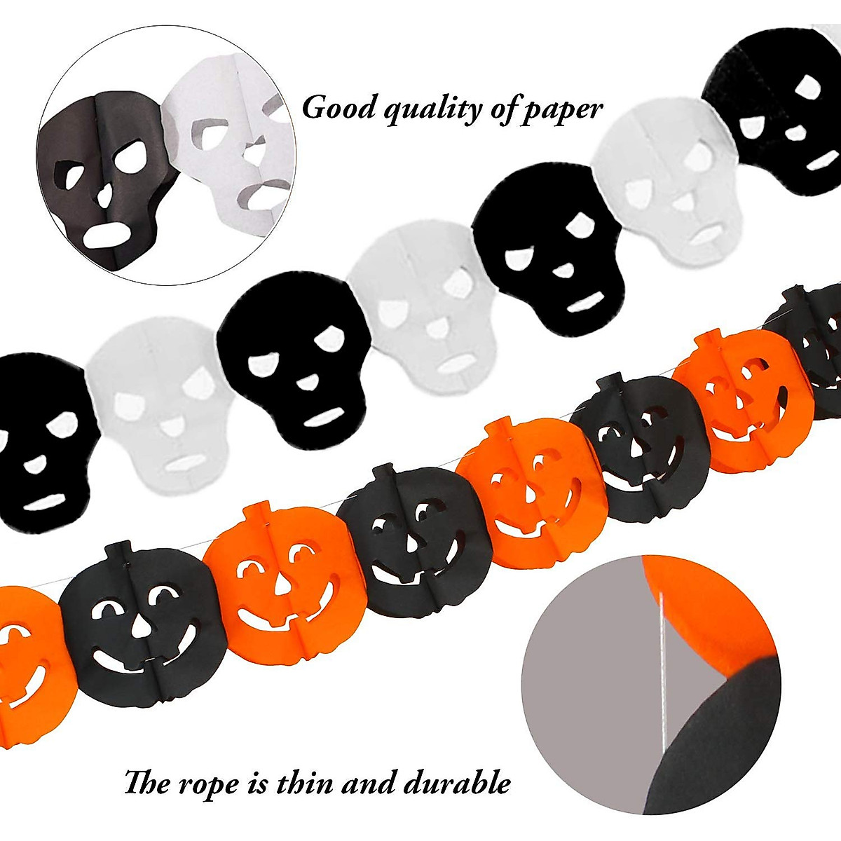 Halloween Party Decorations,Black Glittery Happy Halloween Orange Pumpkin Banner All-in-One Pack for Halloween Theme Party Supplies Decorations Kit for Kids