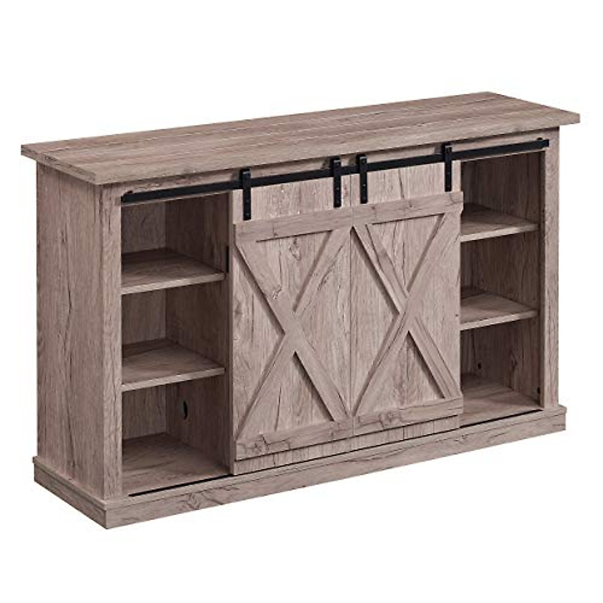 Twin Star Home Sliding Barn Door TV Stand, Ashland Pine