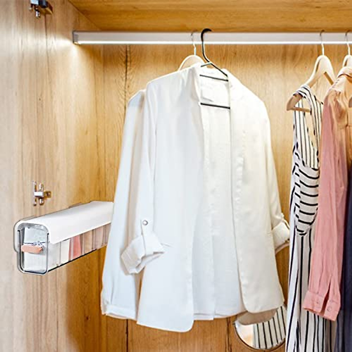 Qoyntuer Wall Mounted Underwear Drawer Organizer, Switchable 6 Cell Drawer Acrylic Sock and Underwear Organizer Anti Dust Underwear Storage Boxes for Underwear, Bra,Socks,Ties,Belts