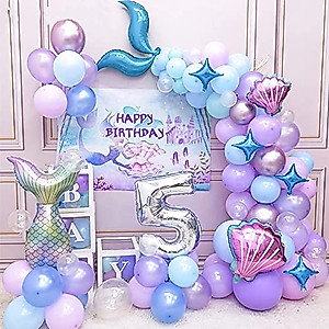 DUILE Mermaid Balloon Garland Kit Mermaid Tail Balloons Arch for Girl Mermaid Birthday Party Decorations Mermaid Balloons Baby Shower Party Supplies