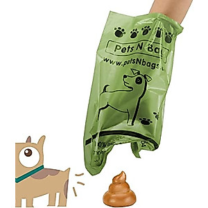Pets N Bags Dog Poop Bags, Dog Waste Bags, Biodegradable Unscented Refill Rolls, Includes Dispenser