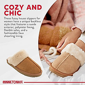Minnetonka Womens Chesney Slipper, Cinnamon, Size 6 Wide
