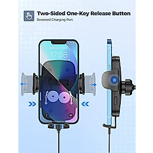 Car Cell Phone Holder Mount, 2 in 1 Dashboard Windshield Phone Mount for Car with Stabilizer, Car Phone Mount Windshield with Super Sticky Gel Suction Cup, iPhone Holder for Car Fit for All Phones